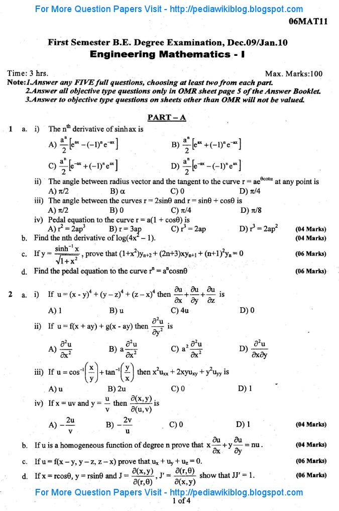 Engg Mathematics-1 Dec 2009 | PDF | Mathematical Concepts ...