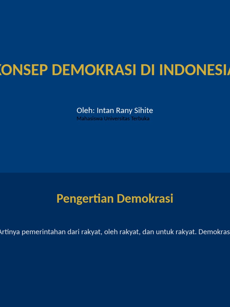 Konsep Demokrasi Indonesia Lengkap Menarik | PDF