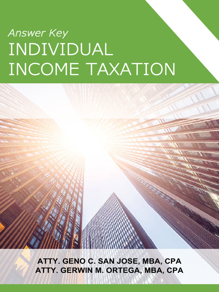 Individual Income Taxation Answer Key | PDF | Taxes | Income