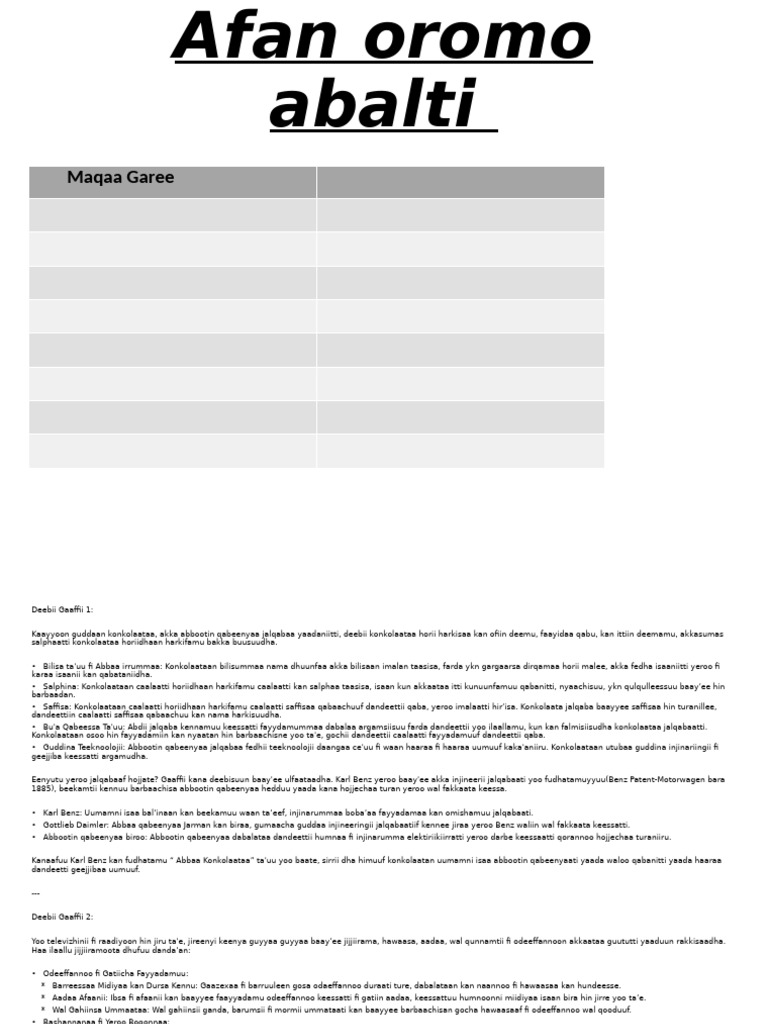 Afan Oromo | PDF