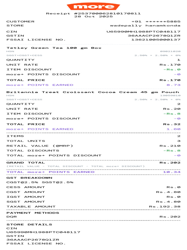 Receipt 253700062810170811 | PDF | Public Finance | Trade