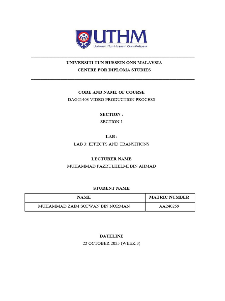 Lab 3 Effects and Transitions | PDF