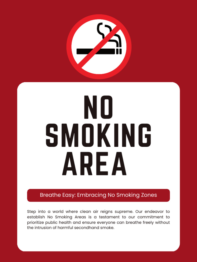 Red Simple No Smoking Area Poster | PDF