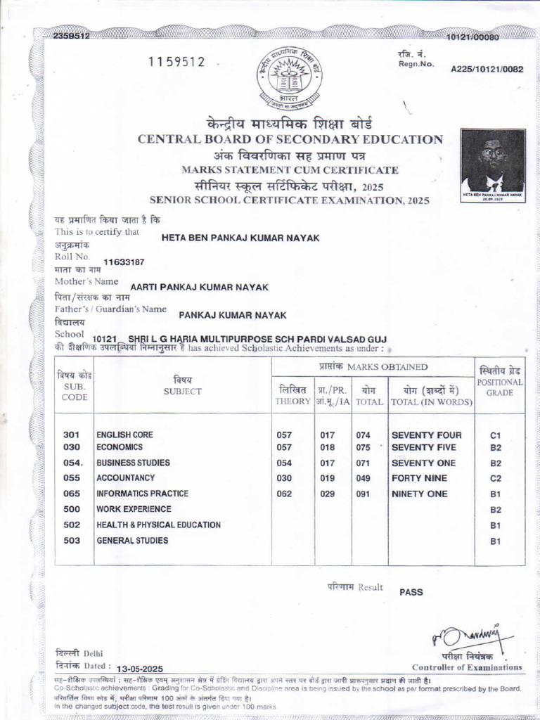 12 Passing Certificate | PDF