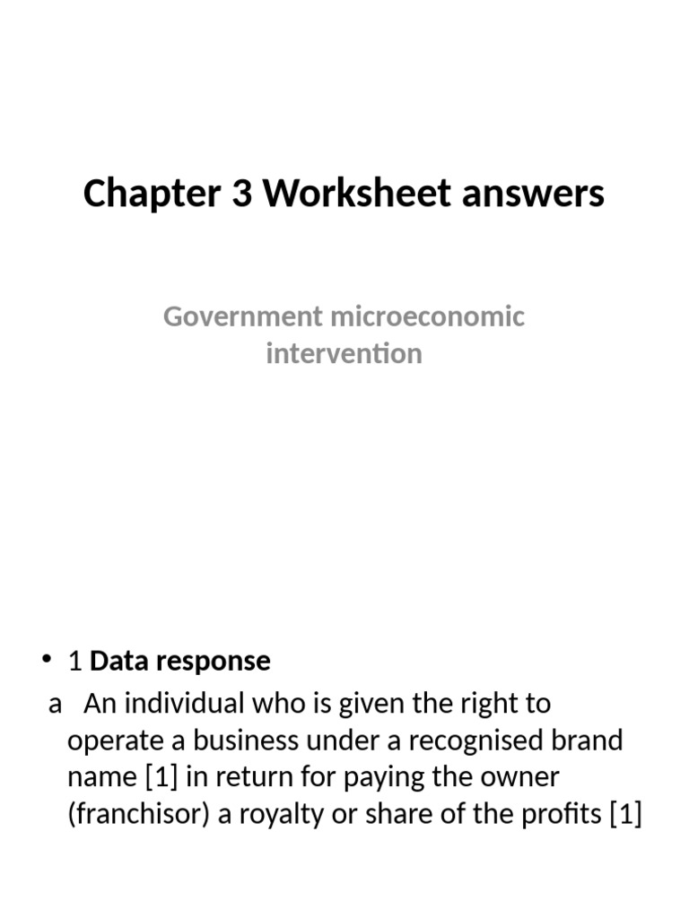 Chapter 3 Worksheet Answers | PDF