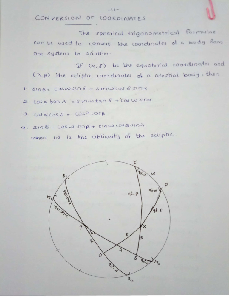 Conversion Of Coordinates Pdf