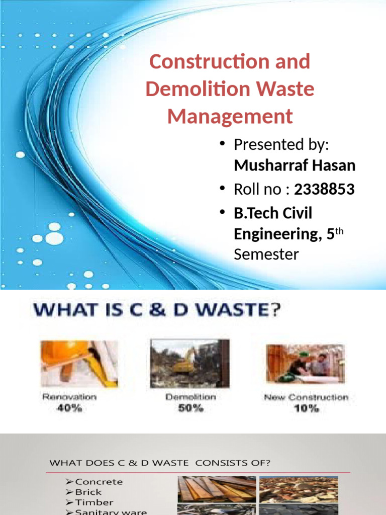 Construction and Demolition Waste Management Musharraf | PDF