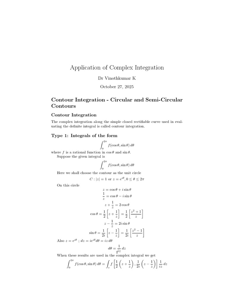 Contour Integration Techniques Explained | PDF | Stationary Process ...