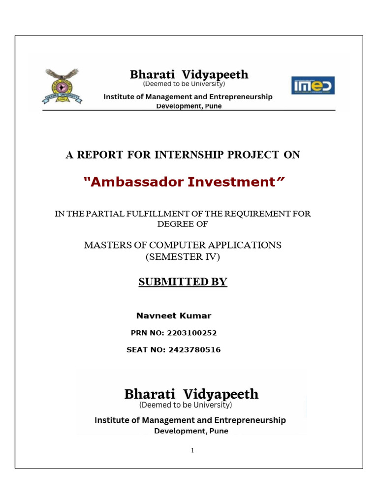 Project-Cover and Other Pages | PDF