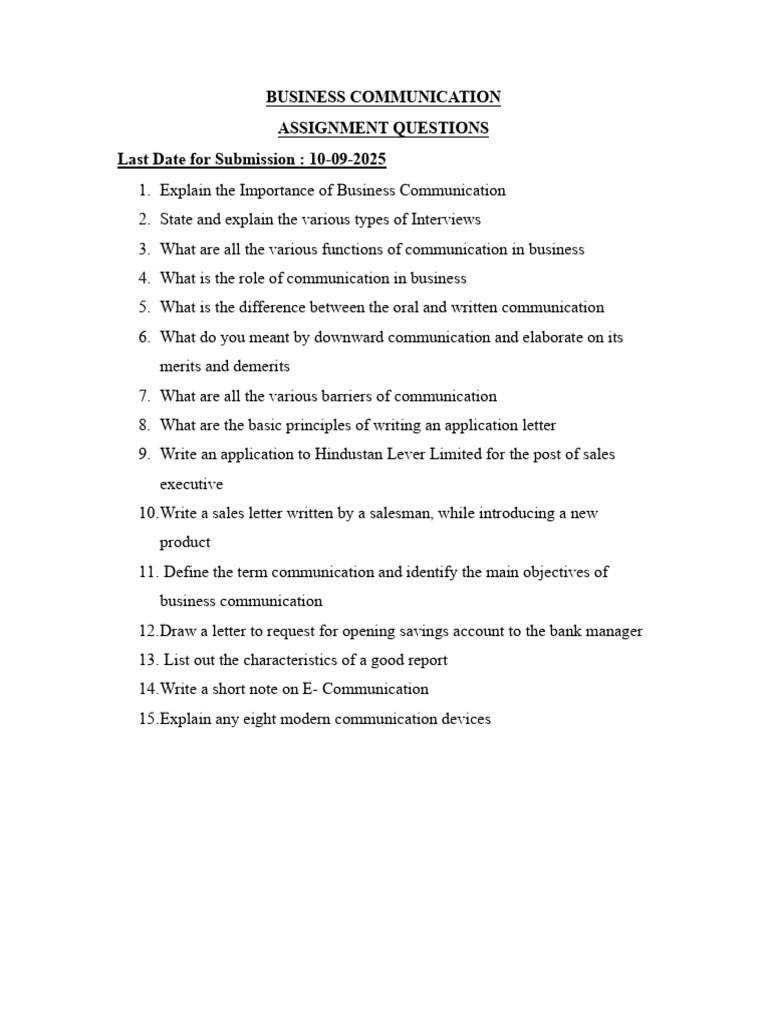 Assignment - Business Communication | PDF