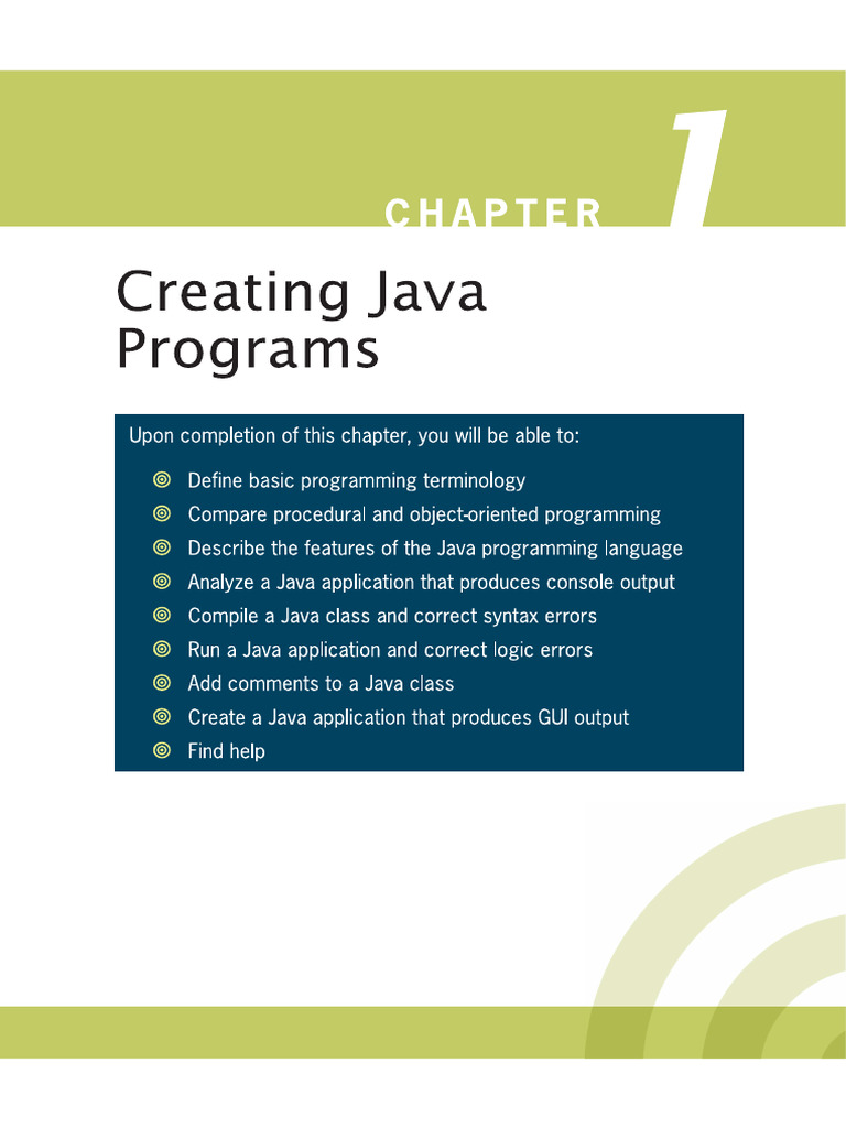 Chapter 1 JAVA | PDF