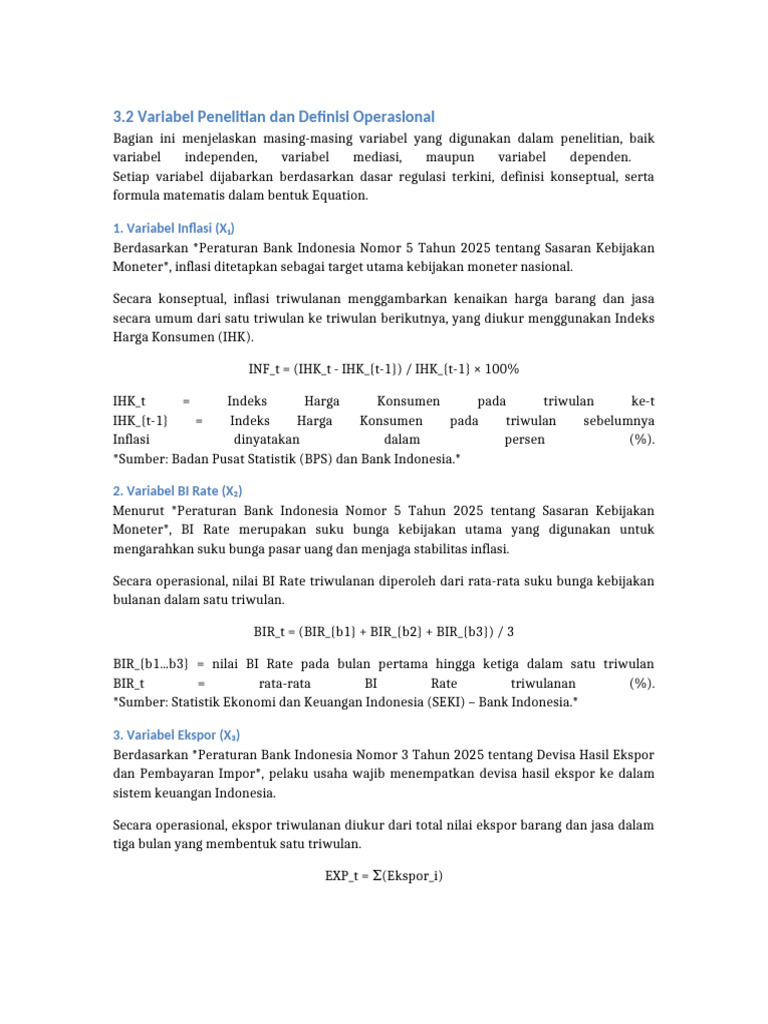 Variabel Penelitian Ekonomi dan Definisinya | PDF