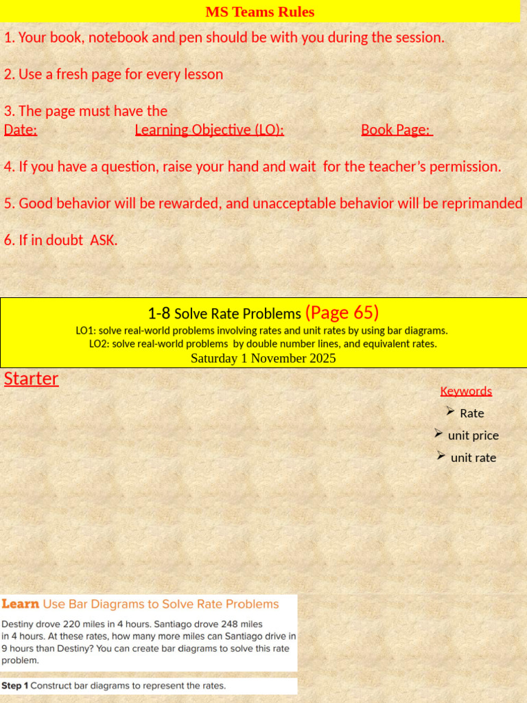 1-8 Solve Rate Problems | PDF