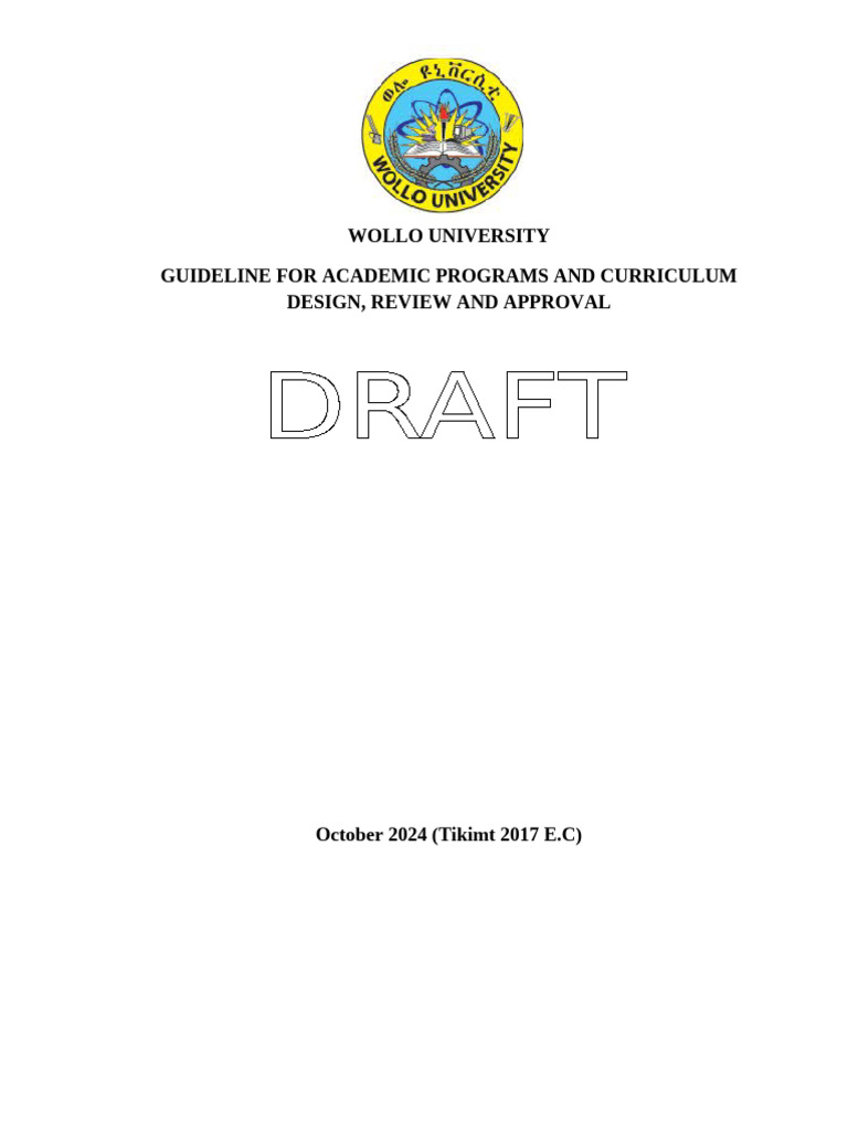 Wollo University Curriculum Design Guidelines | PDF | Curriculum ...