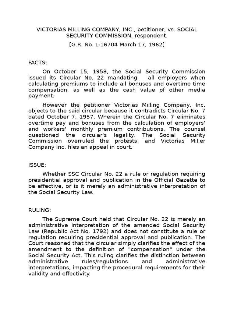 Victorias V Social Security Comm | PDF