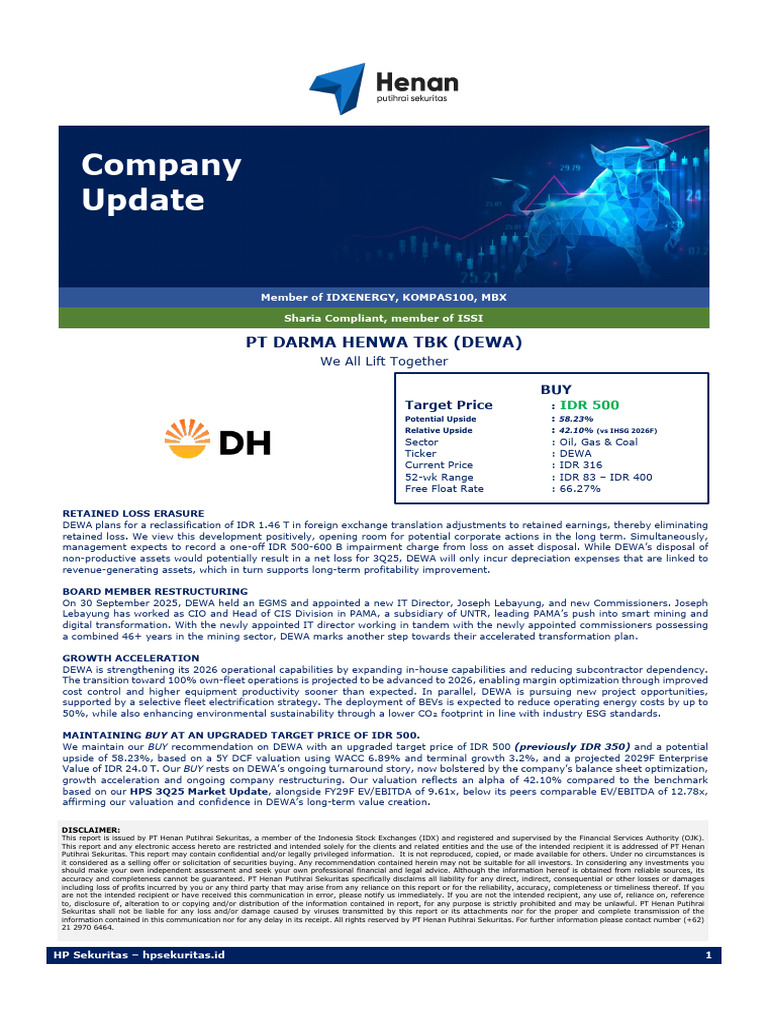DEWA Stock Update: Buy Recommendation | PDF | Valuation (Finance ...