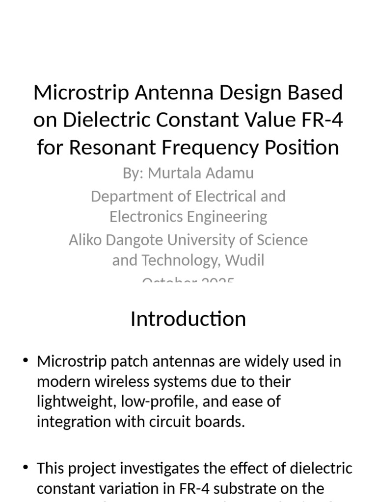 Microstrip Antenna Design with FR-4 | PDF | Antenna (Radio ...
