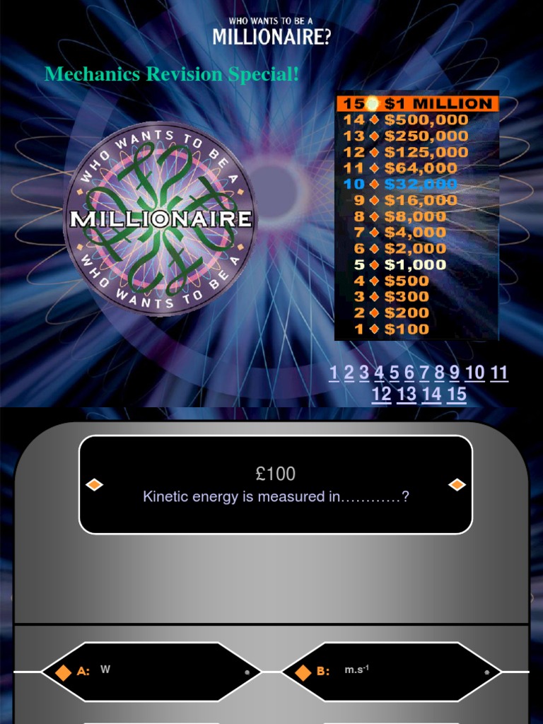 Topic 2 Mechanics Who Wants To Be A Millionaire REVISION Power Point ...