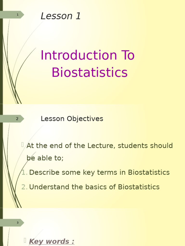 Introduction to Biostatistics Basics | PDF | Level Of Measurement ...