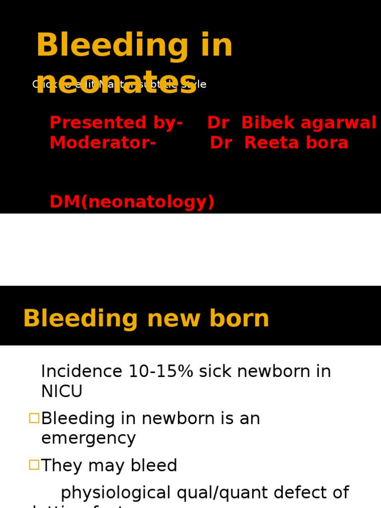 Bleeding in A Neonate | PDF | Coagulation | Platelet