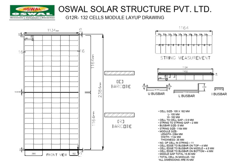 G12R Module Cell Size Specifications | PDF