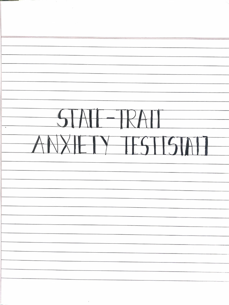 State Trait Anxiety Test - Psy PR | PDF