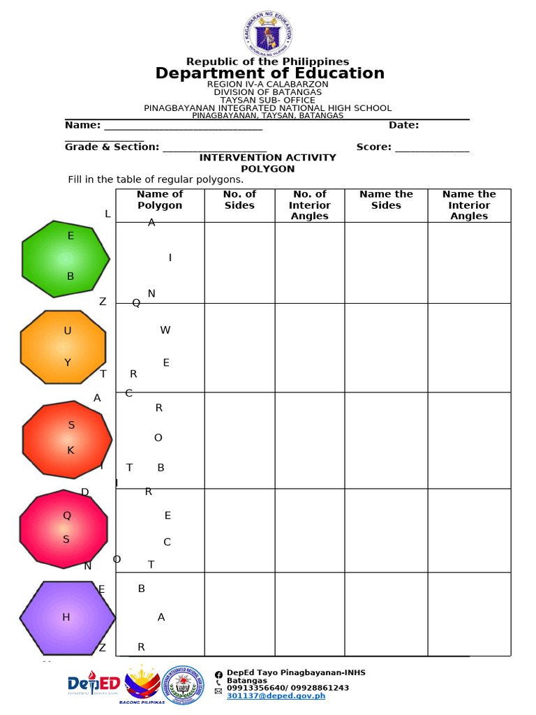 Polygon Intervention Activity Form | PDF