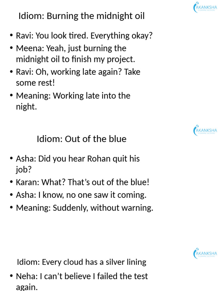 Idioms in Conversations | PDF