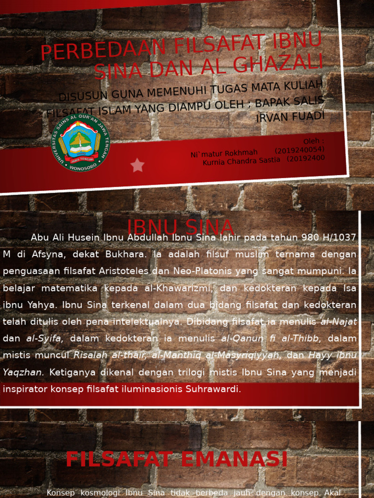 Perbedaan Filsafat Ibnu Sina Dan Al Ghazali | PDF