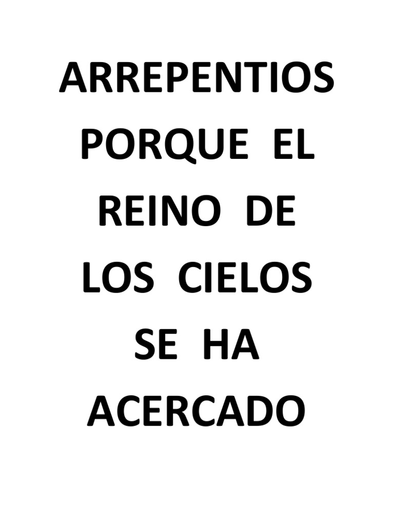 Arrepentios Porque El Reino de Los Cielos Se Ha Acercado | PDF | Jesús ...
