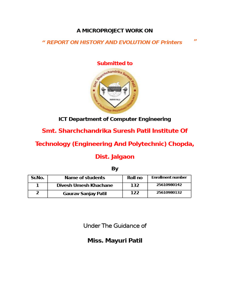 History and Evolution of Printers Report | PDF