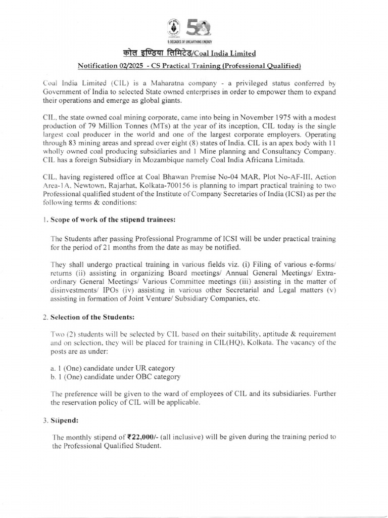 CIL Practical Training for ICSI Students | PDF | Economies | Business