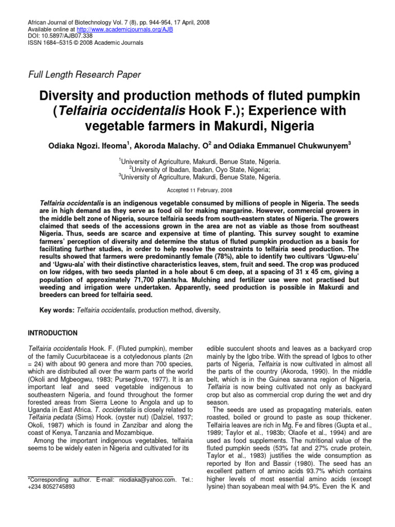 Article1379928883 - Odiaka Et Al | PDF | Seed | Agriculture