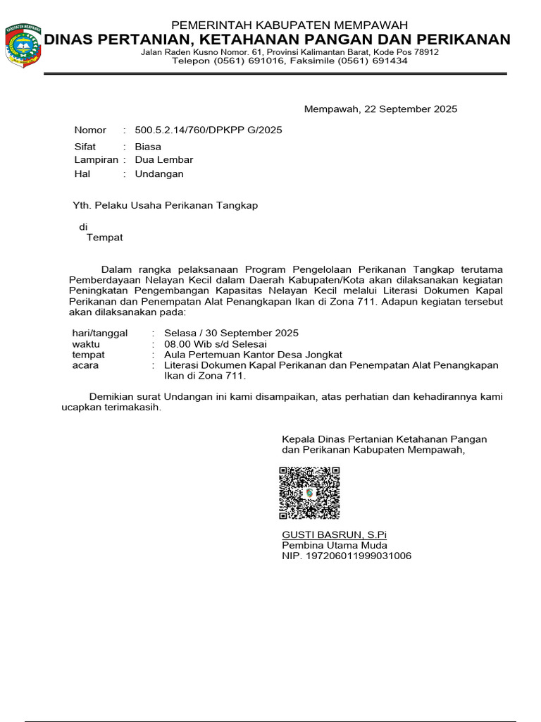Draft Undangan Pelatihan Sistem | PDF