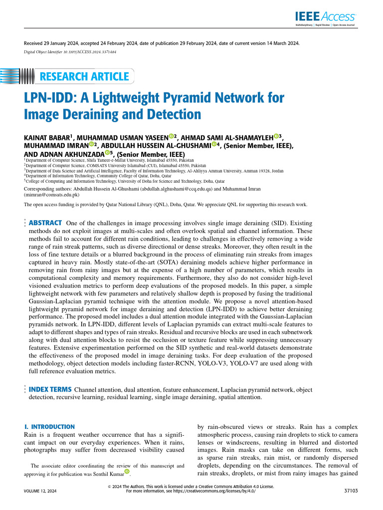 Lightweight Pyramid Network for Image Deraining | PDF | Computer Vision ...