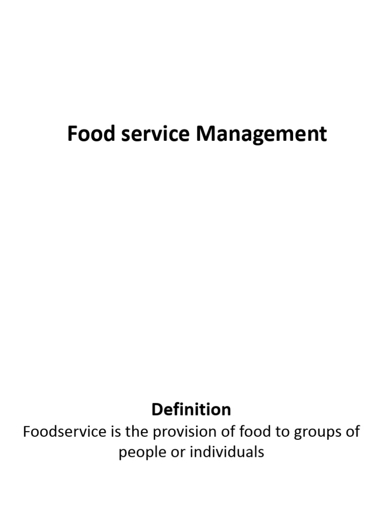 Overview of Foodservice Management | PDF | Restaurants | Foodservice