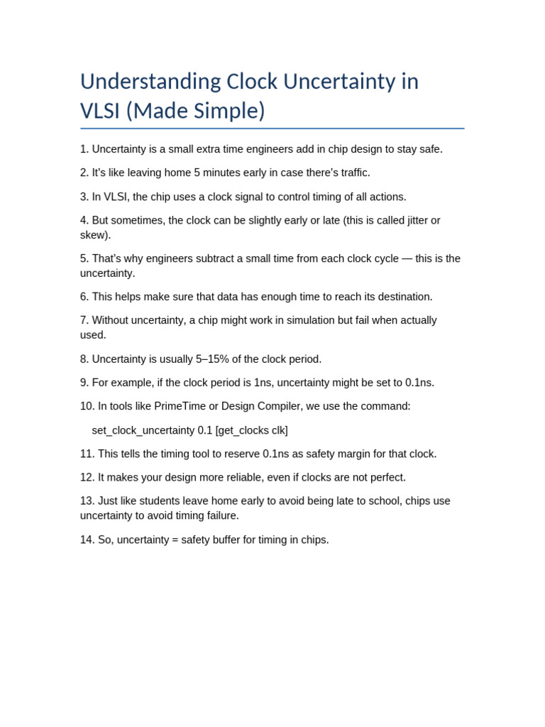 Clock Uncertainty Simple Explanation | PDF