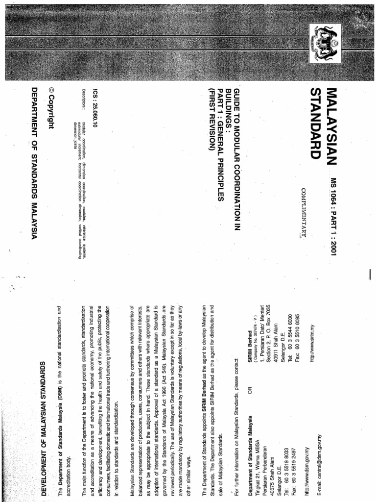 MS 1064 Part 1 2001 | PDF