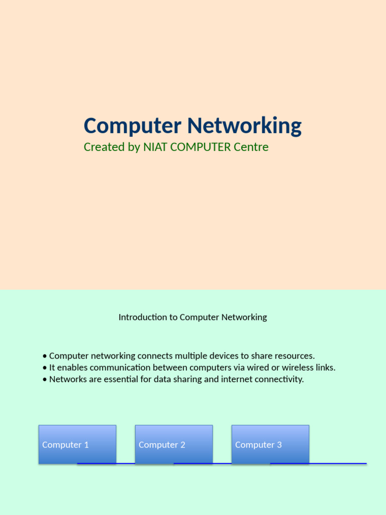 NIAT Computer Networking Presentation | PDF