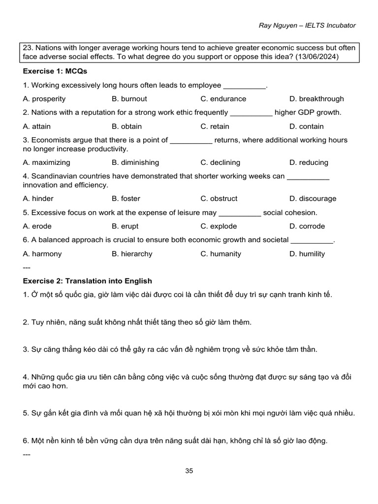WTask 2 Actual Tests 2024 Vocab Practice 23 | PDF
