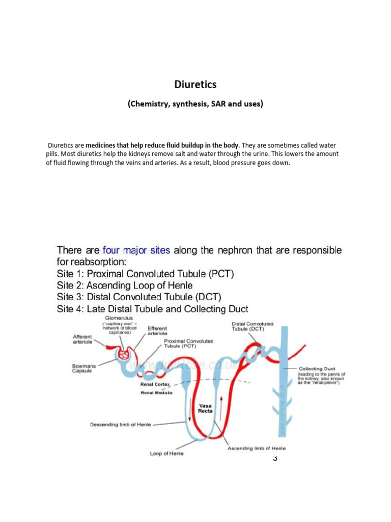 Final Diuretices-Medicinal Chemistry | PDF