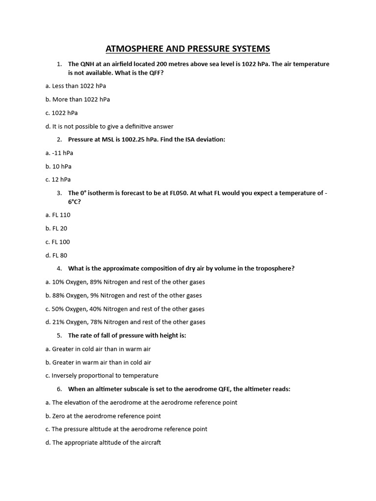 Understanding Atmosphere and Pressure Systems | PDF | Atmosphere Of ...