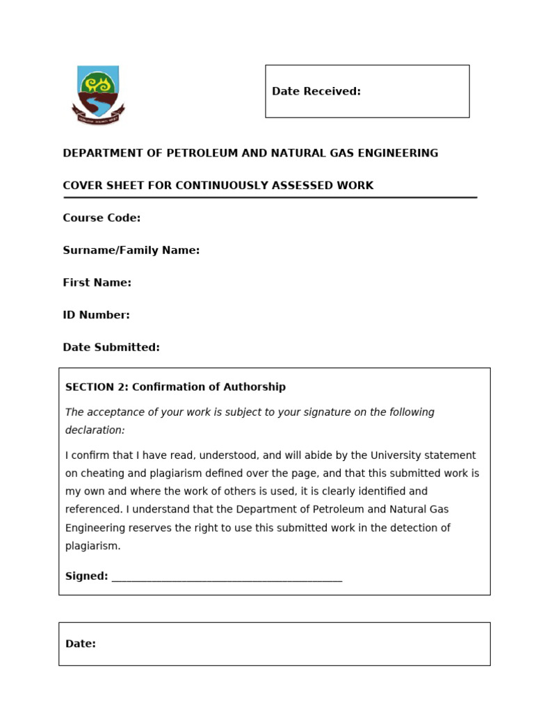 Assignment Cover Sheet | PDF