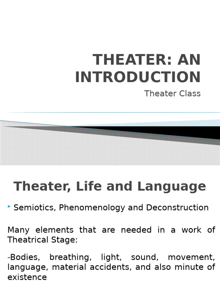 Introduction to Theater Concepts | PDF