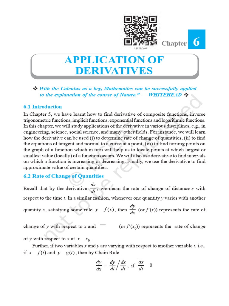 Applications of Derivatives in Math | PDF | Function (Mathematics ...