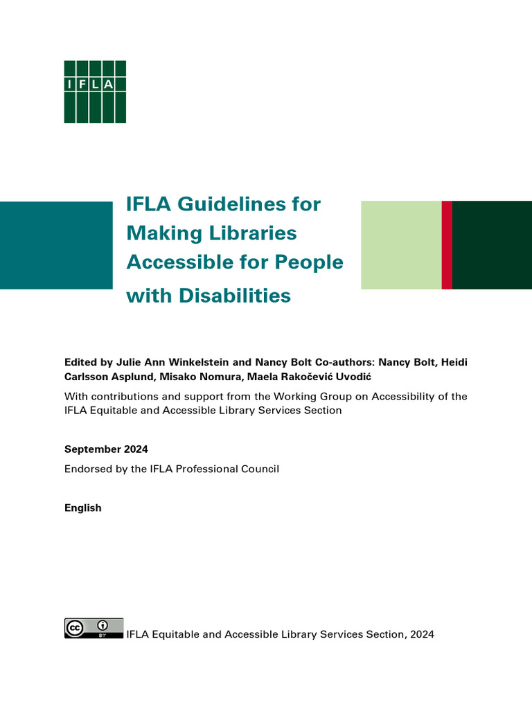IFLA Guidelines for Library Accessibility | PDF | Accessibility | Libraries