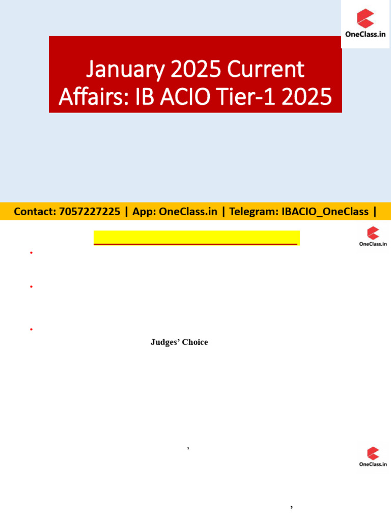 Jan 2025 IB Current Affairs Part-1 - 65399583 - 2025 - 08 - 17 - 11 ...