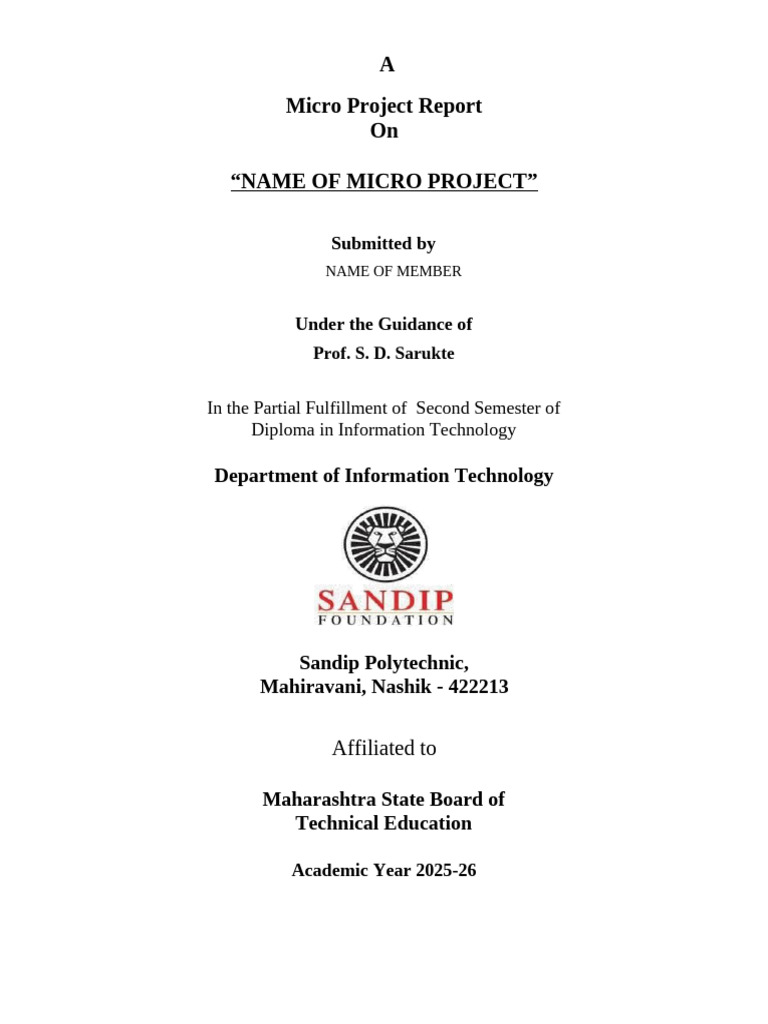 AMT Microproject Format New | PDF