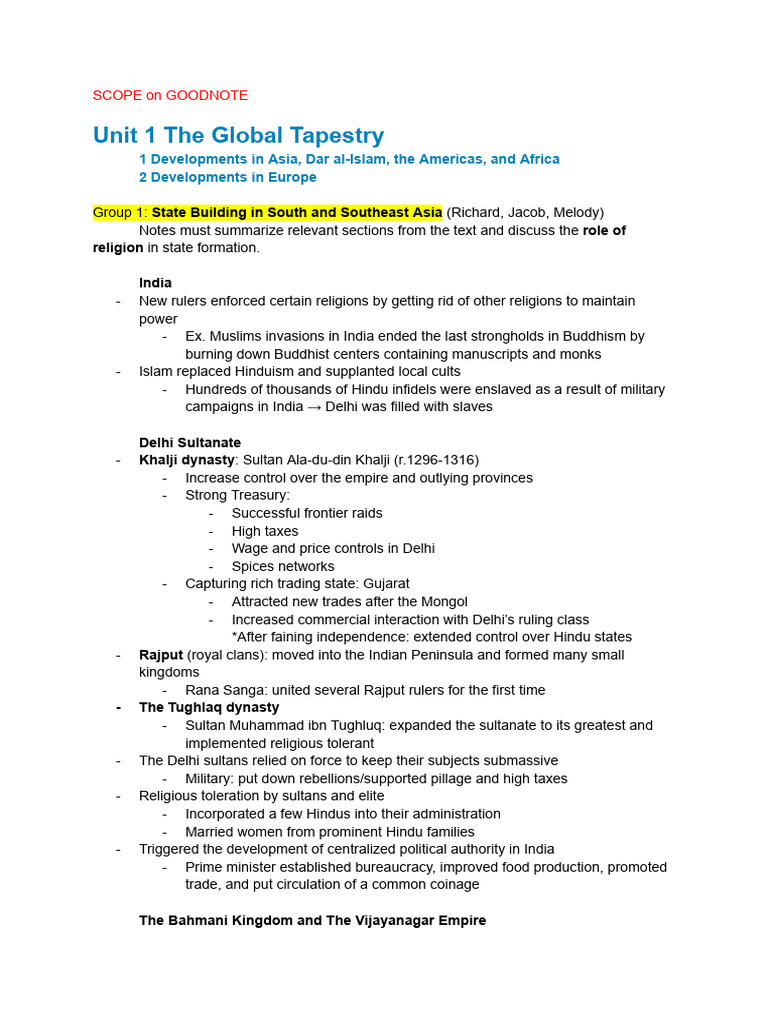 AP World Notes - Master Docccc | PDF | Inca Empire