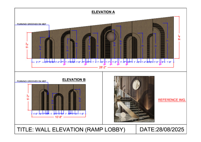 Wall Elevation-Lobby (Ramp Wall) | PDF